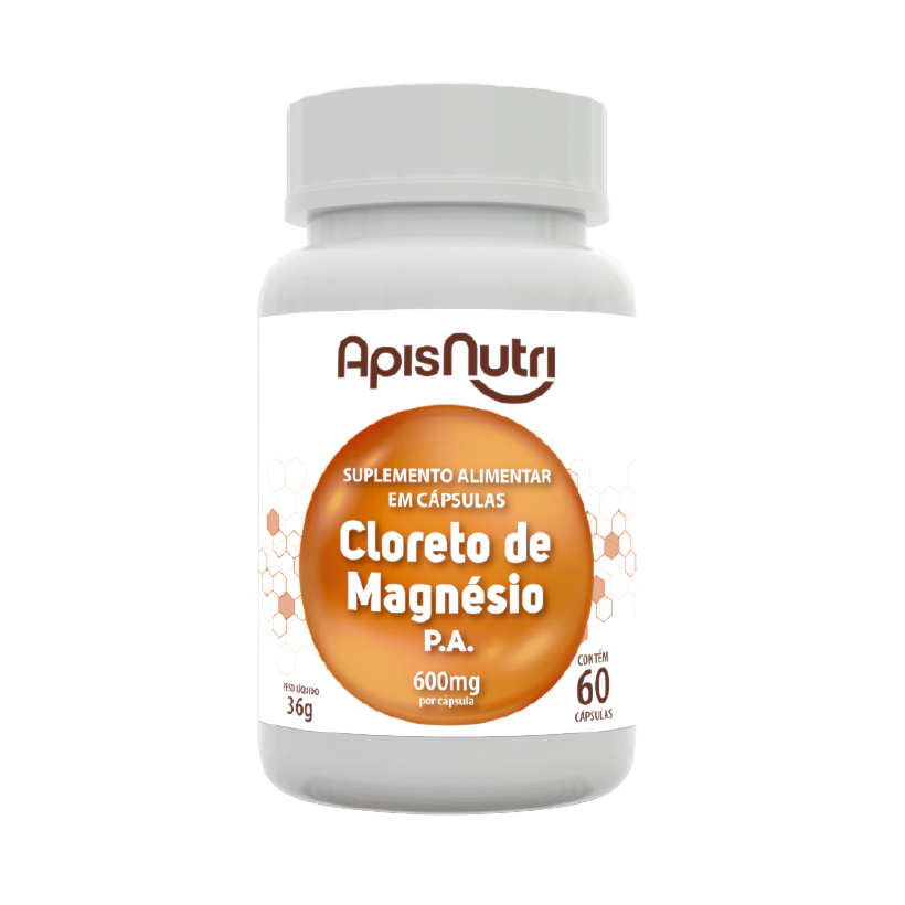 Cloreto De Magnésio 600mg - 60 cps Apisnutri