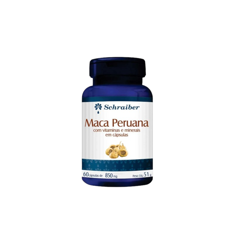 Maca Peruana Com Vitaminas e Minerais 60 Capsulas 850mg Schraiber